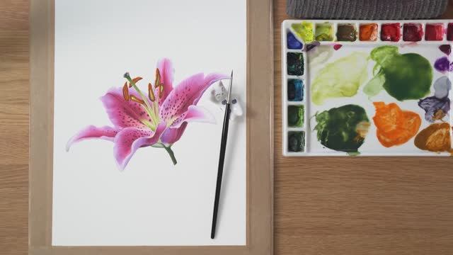 Как нарисовать цветок лилии 🌺 мастер-класс по акварельной живописи