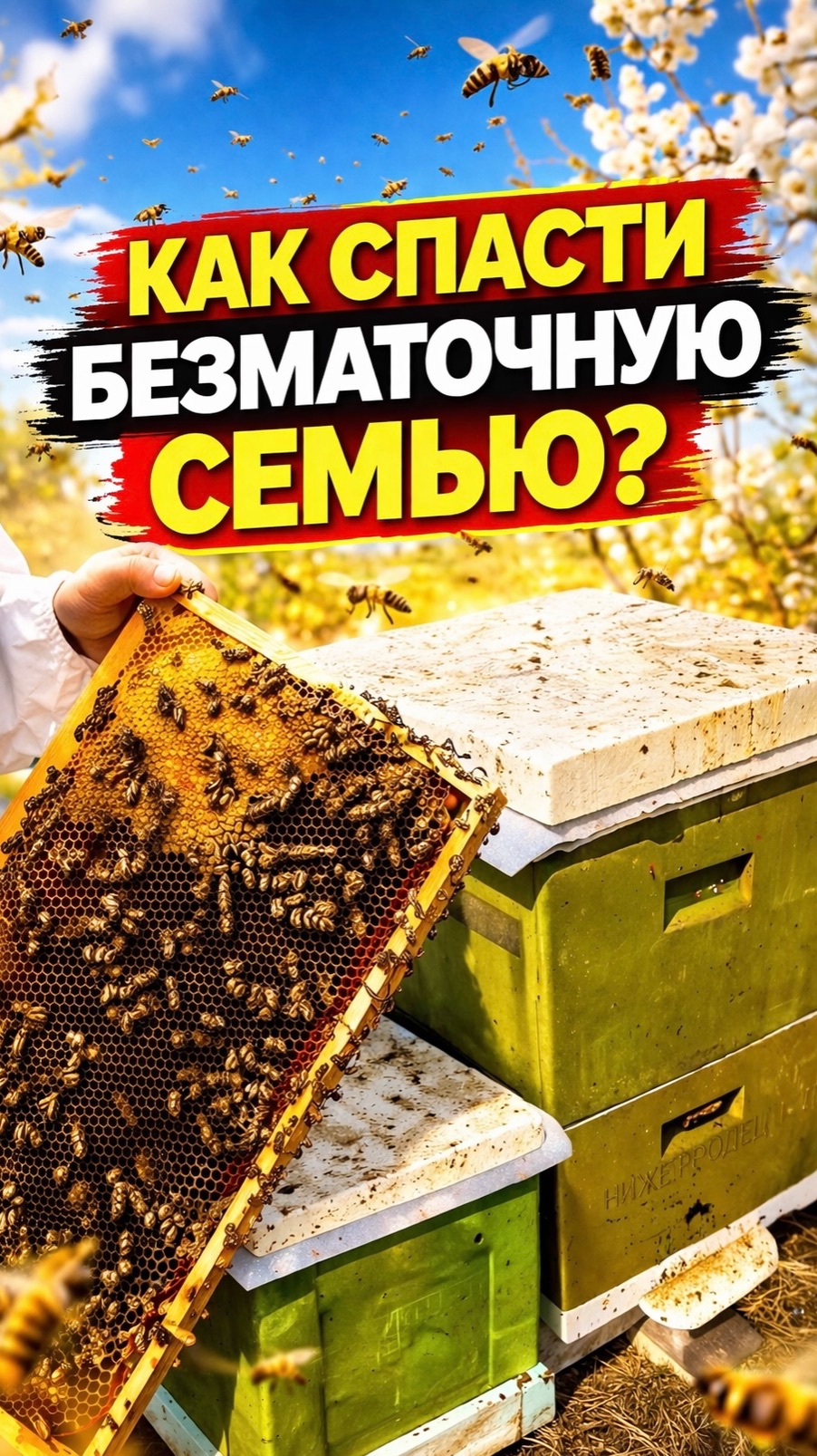 Как спасти безматочную пчелосемью? Наш метод