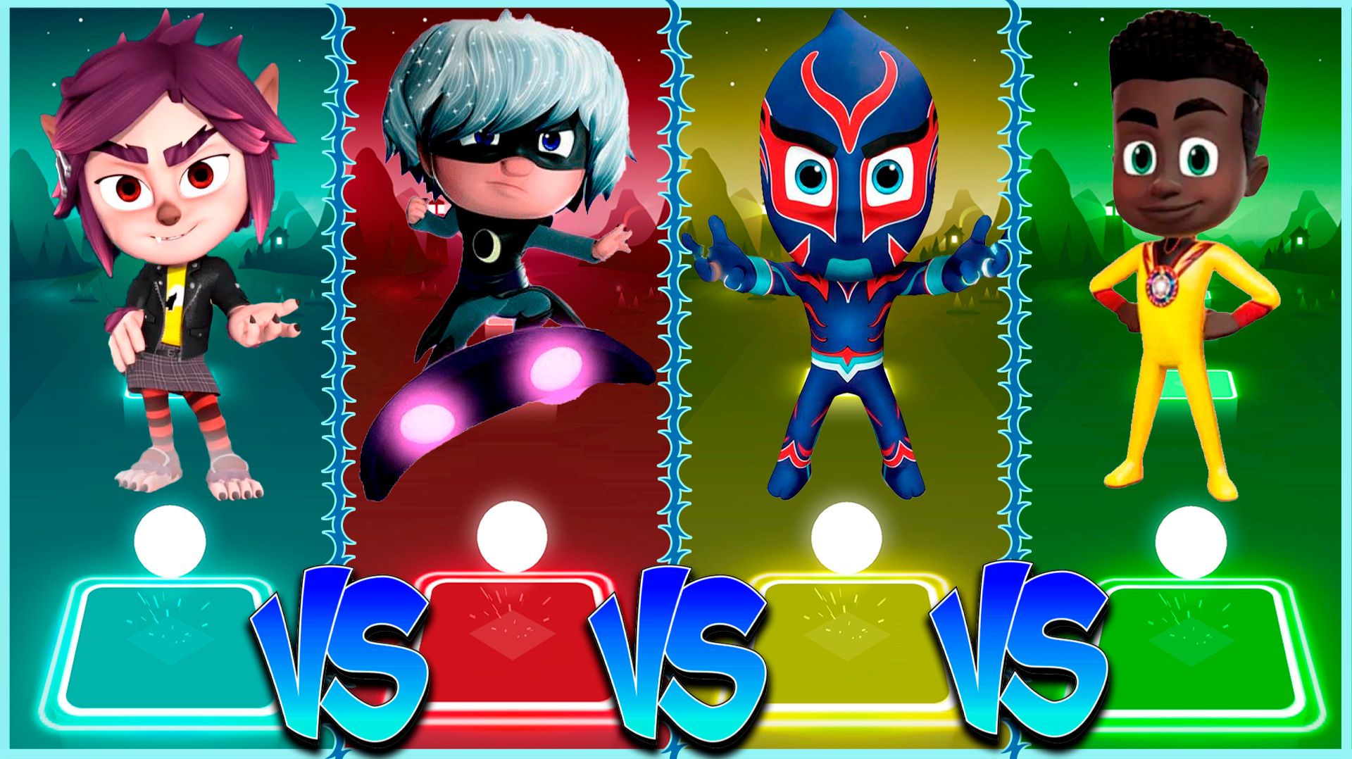 ⚡️ Герои в масках Coffin Dance ⚡️ в Tiles Hop lvl 32 - Мультик PJ Masks