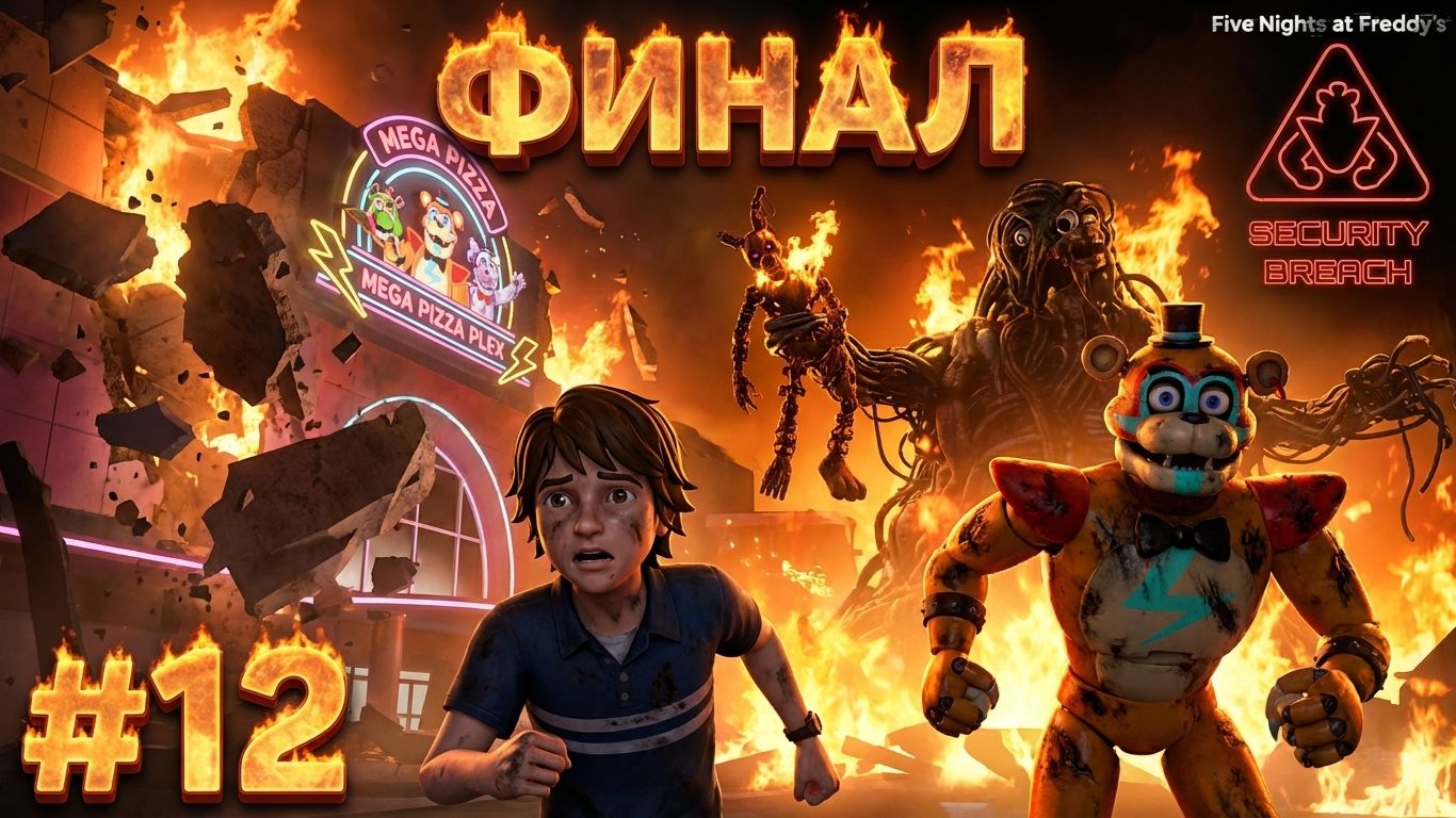 [FNAF SB] ФРЕДДИ И ГРЕГОРИ УНИЧТОЖИЛИ БЁРНТРАПА - ФИНАЛ FNAF Security Breach #12