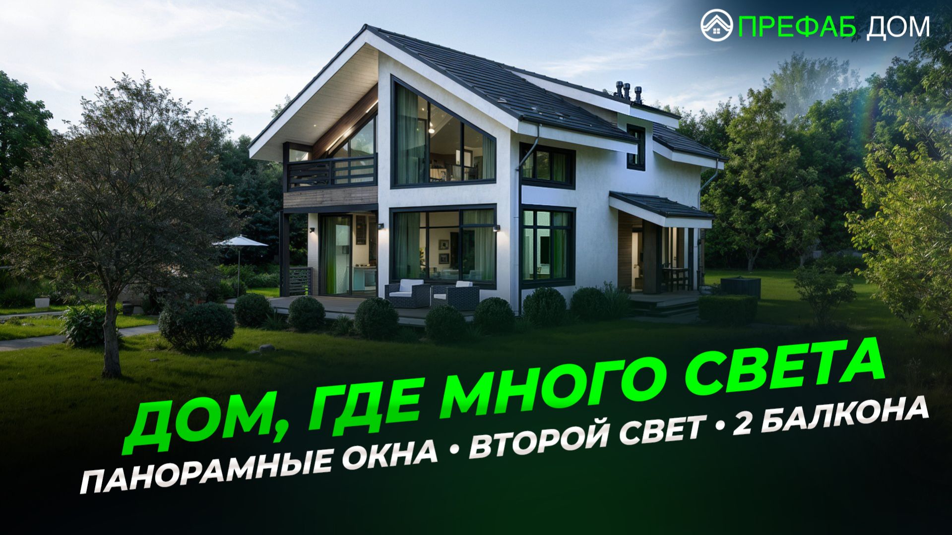 Дом, где много света | Панорамные окна, второй свет и 2 балкона