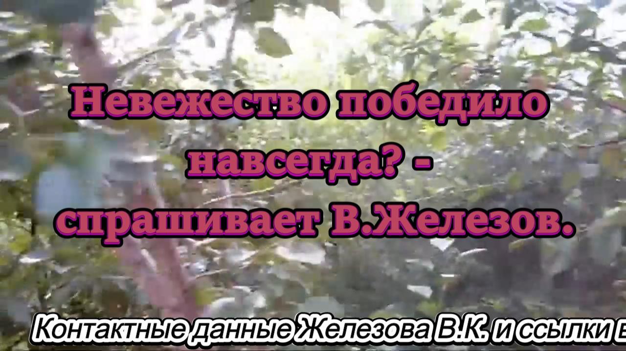 Невежество победило навсегда? - спрашивает В.Железов.