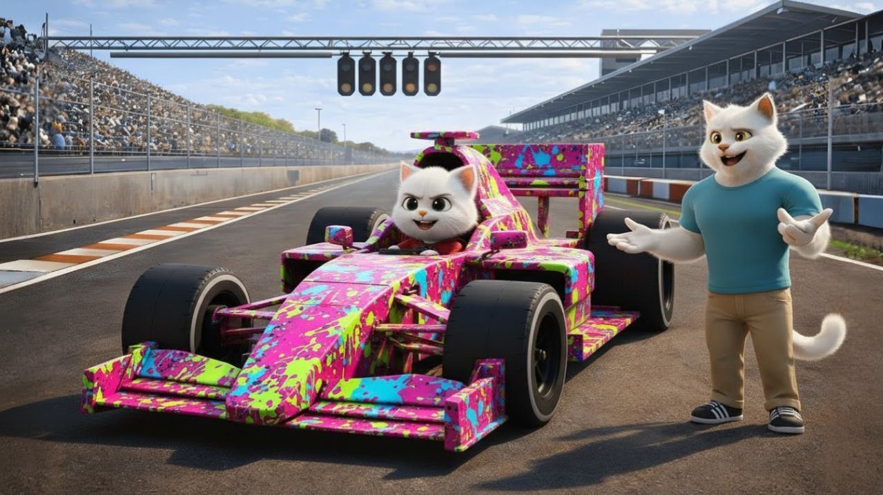 ПАПА—КОТ ДЕЛАЕТ АВТОМОБИЛЬ ФОРМУЛЫ-1 ДЛЯ КОТЕНКА| МУЛЬТИК ДЛЯ ДЕТЕЙ | МУЛЬТИКИ ДЛЯ МАЛЫШЕЙ