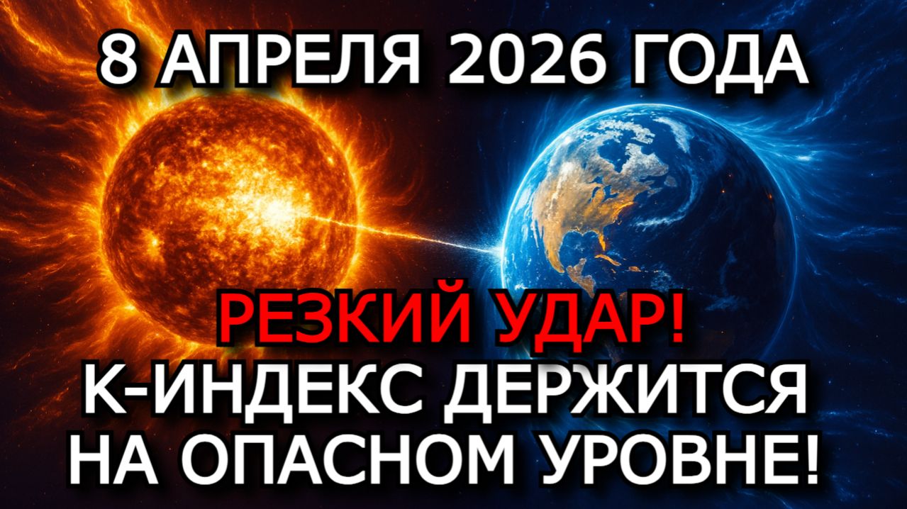 МАГНИТНЫЕ БУРИ 8 АПРЕЛЯ 2026 — K-ИНДЕКС 6–7, ВСПЫШКА X, СОЛНЕЧНЫЙ ВЕТЕР ДАВИТ