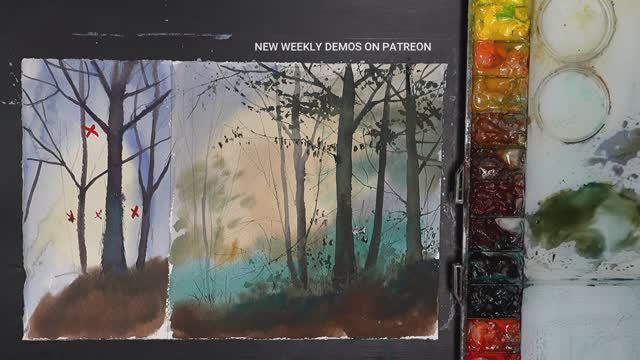 Не повторяйте эту ошибку при рисовании акварелью деревьев