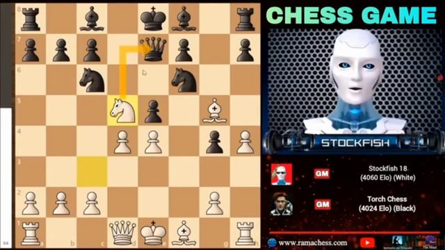Стокфиш 18(4060 Эло)сыгралвыдающийсягамбиткороляпротивTorchChess|Шахматныеловушкиихитрости р