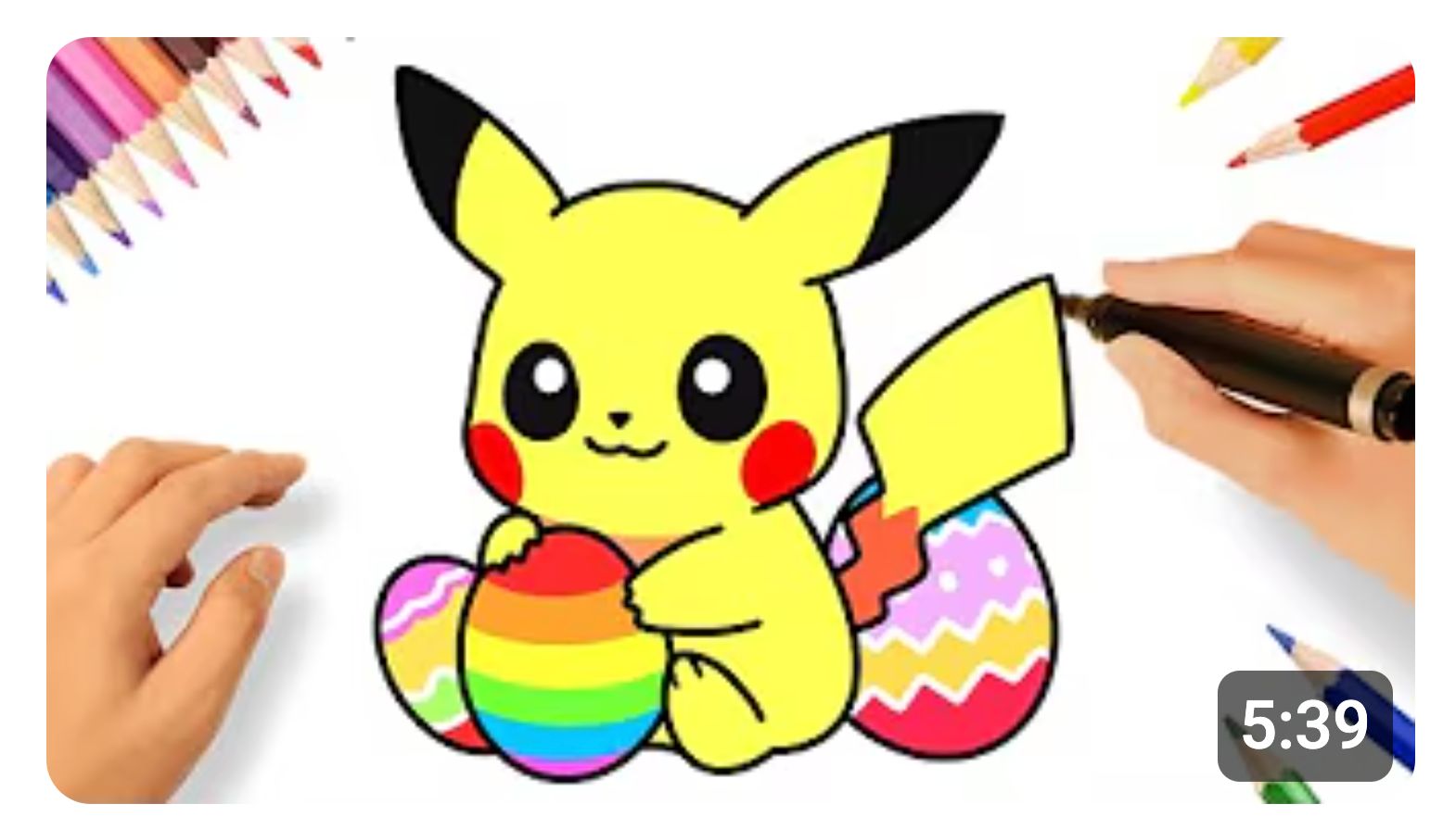 КАК НАРИСОВАТЬ МИЛОГО ПАСХАЛЬНОГО ПИКАЧУ ❤️