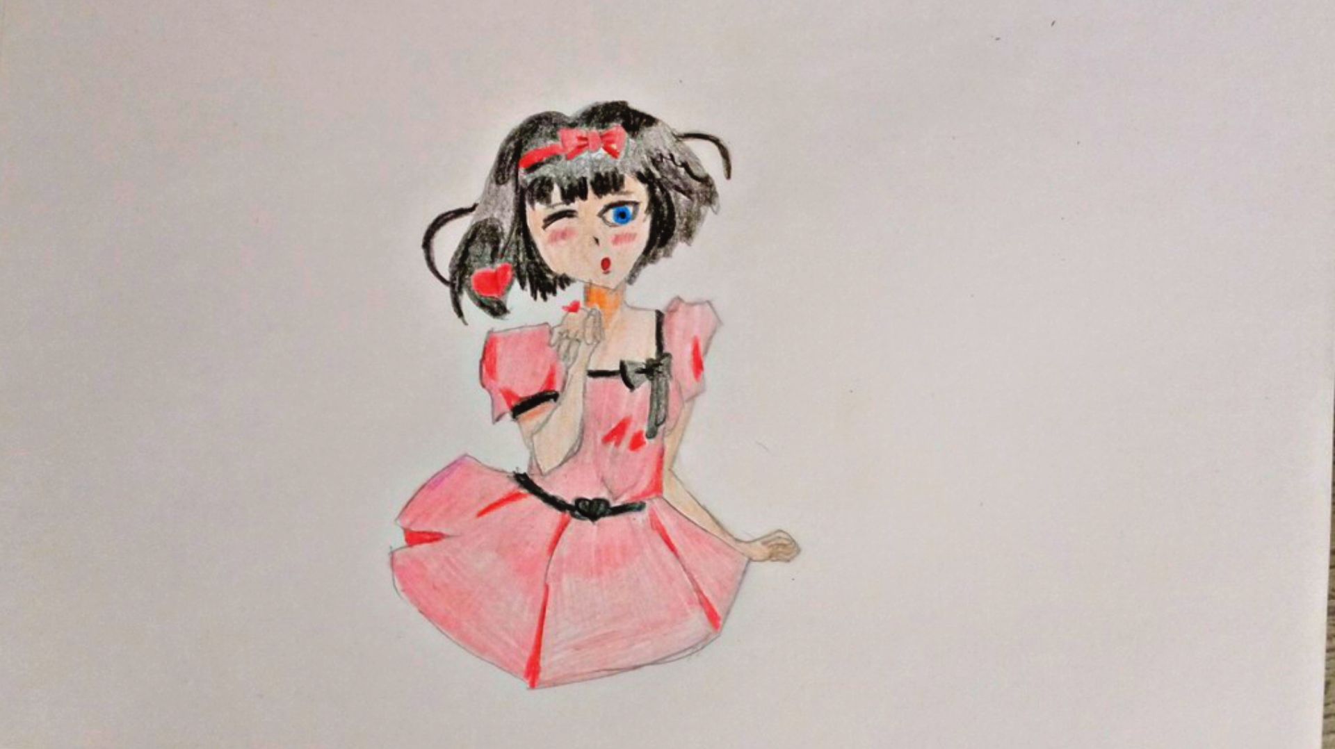 Как нарисовать Аниме Девушку или Тянку цветными карандашами поэтапно. Рисуем Аниме Девушку