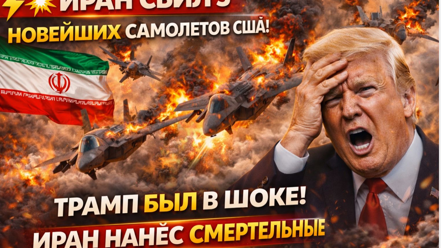 ⚡💥ИРАН СБИЛ 5 НОВЕЙШИХ САМОЛЕТОВ США! ТРАМП БЫЛ В ШОКЕ!