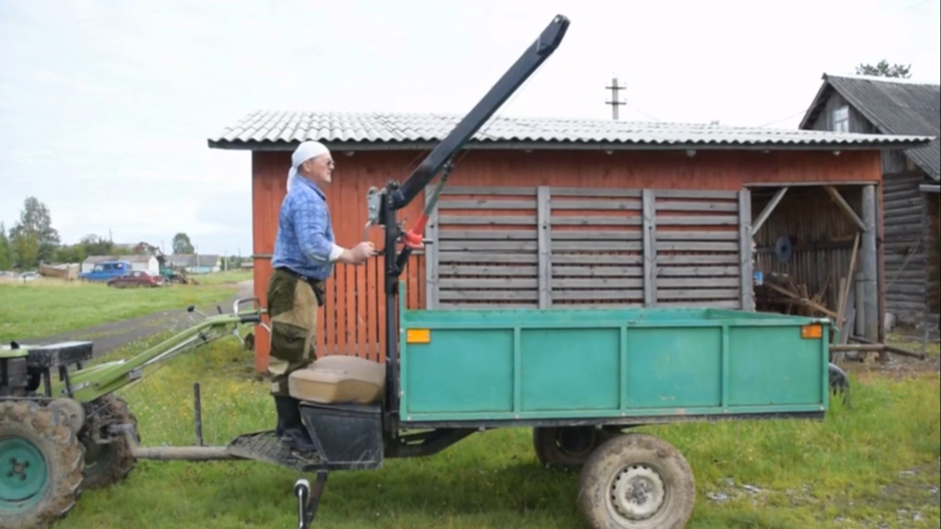 Мини-кран для мотоблочного прицепа