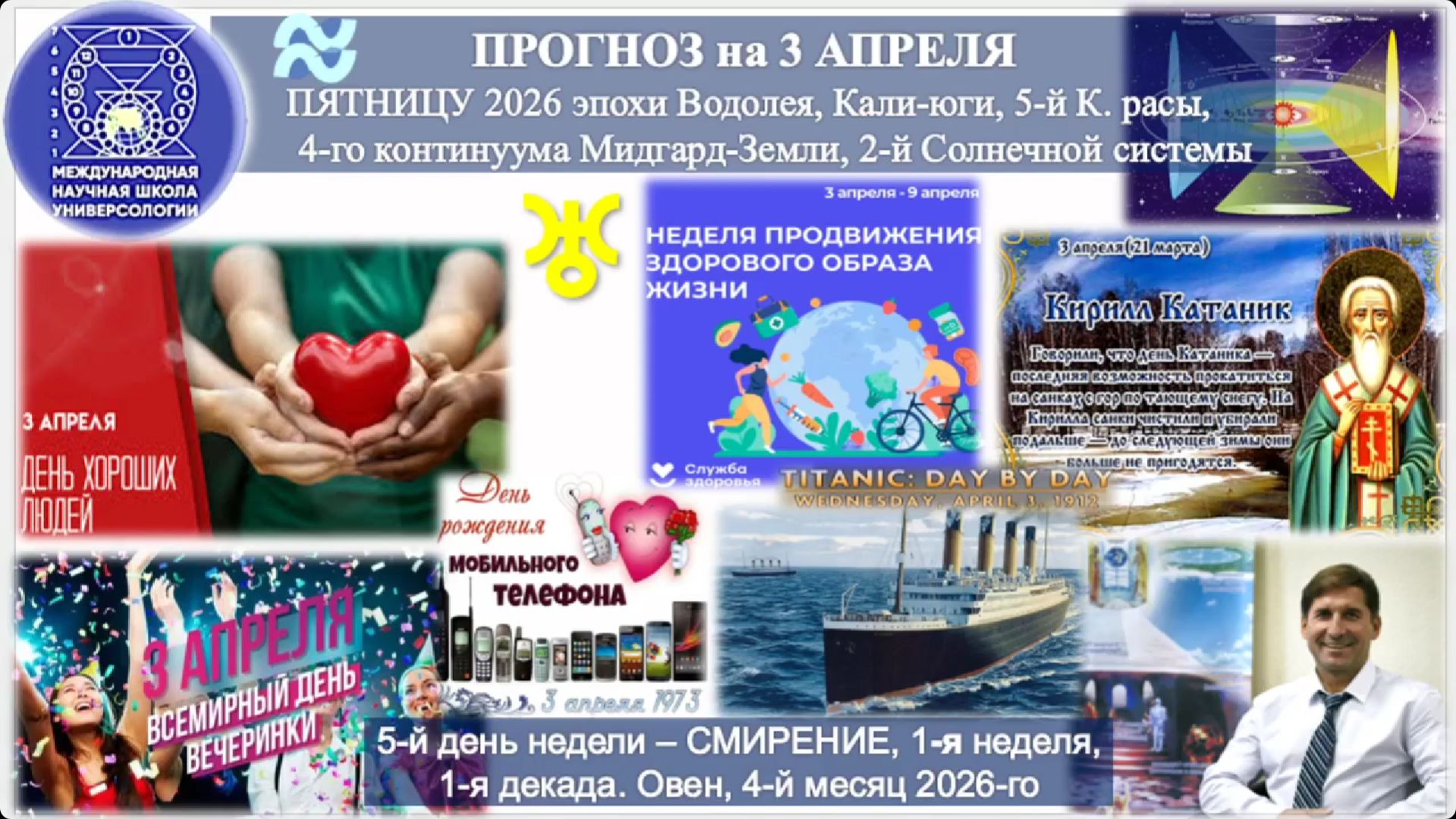 ПРОГНОЗ на 3 АПРЕЛЯ, ПЯТНИЦА, день СМИРЕНИЯ, 2026, эпохи Водолея, 5й К.расы 2й Солнечной сист. МНШУ