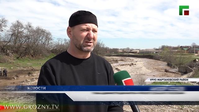 В селе Мартан-Чу в результате паводка разрушены мосты и береговые линии