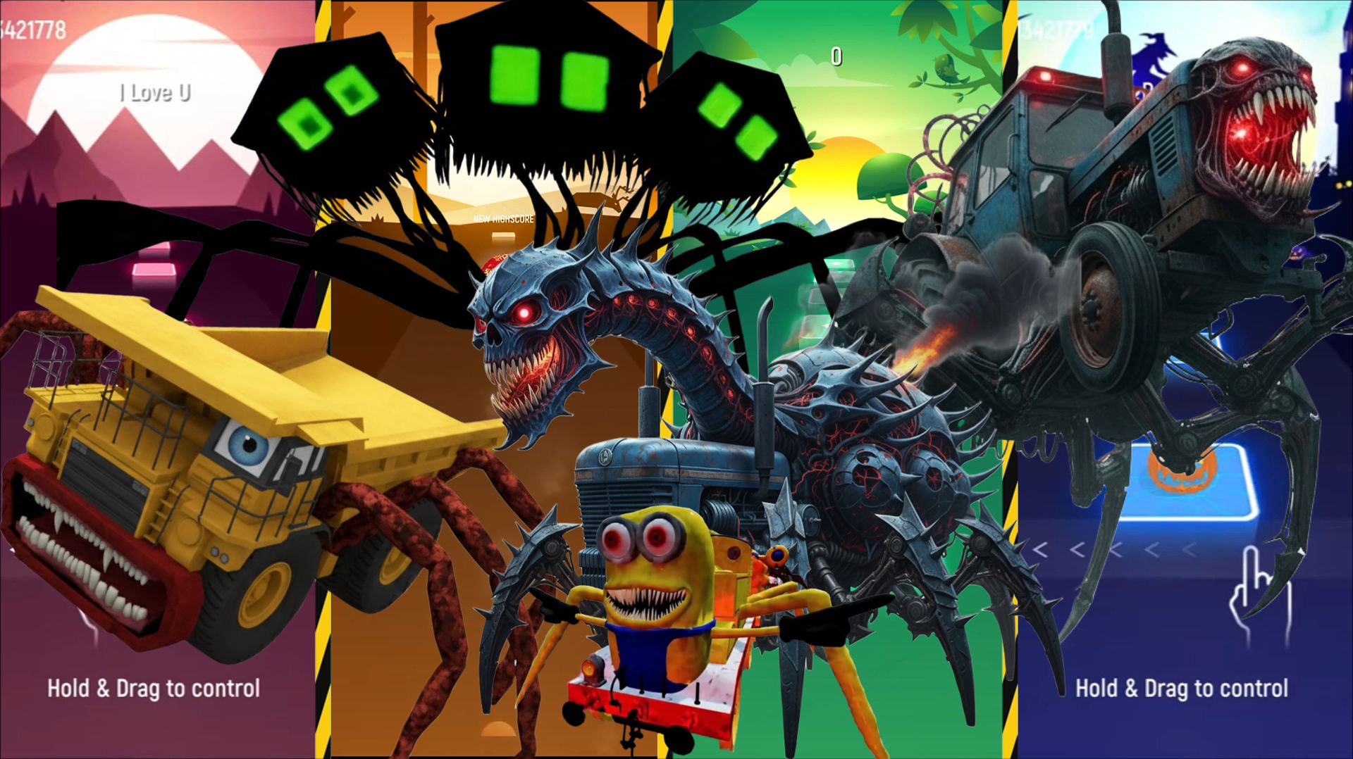 ДОМ-МОНСТР, ГРУЗОВИК-ПАУК, МИНЬОН ПОЕЗД-ПОЖИРАТЕЛЬ, ТРАКТОР-СКОРПИОН Ep. 112