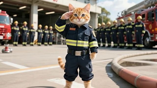 Семья кошек. Пожарный. Серия 2