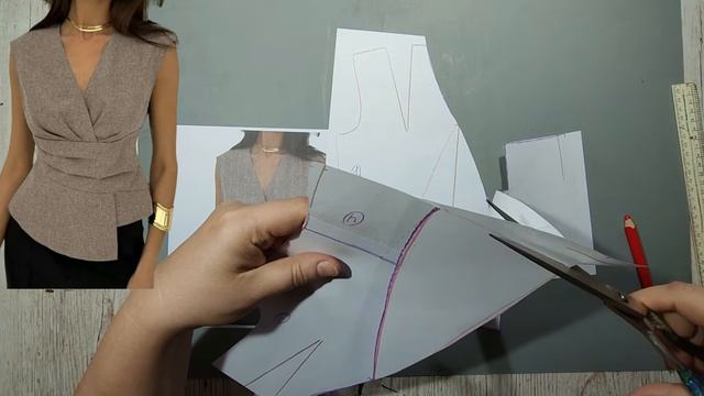 Моделирование. Модная блуза с драпировкой. Выкройка № 2013.