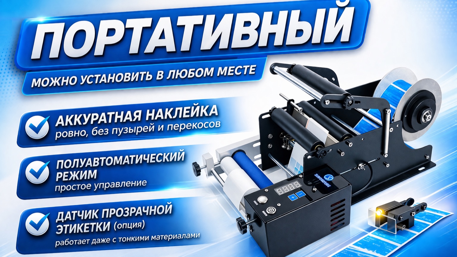 Быстрое решение Аппликатор этикеток полуавтоматический M-TB50SM