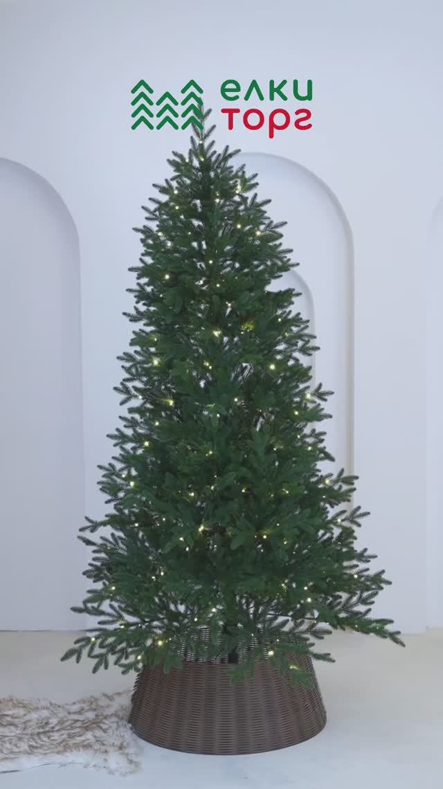 Обзор на искусственную ель "Волжская" с LED лампами из 100% литой хвои, ЕлкиТорг