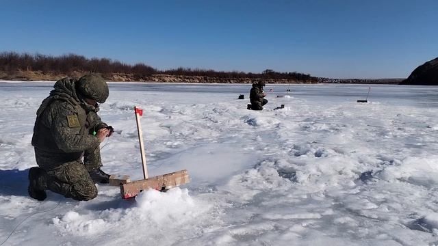 Ледовый подрыв. Забайкальский край.