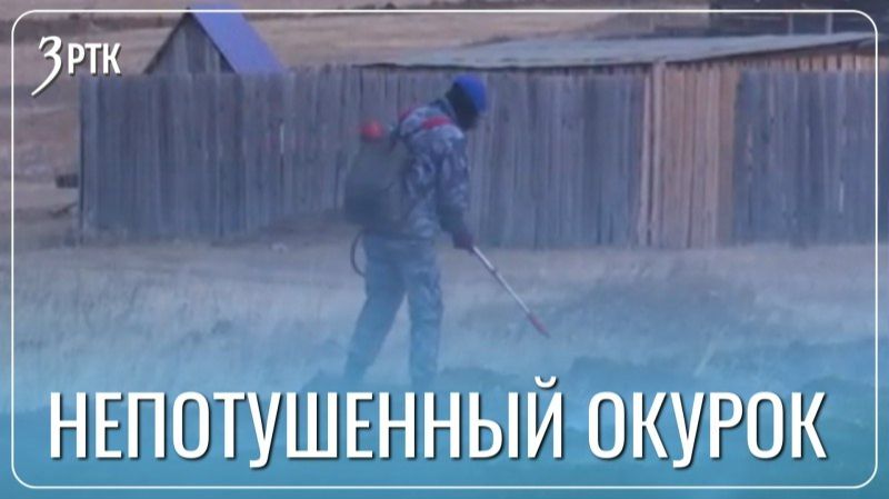 Мужчина устроил пожар сухой травы бросив окурок в Колочном