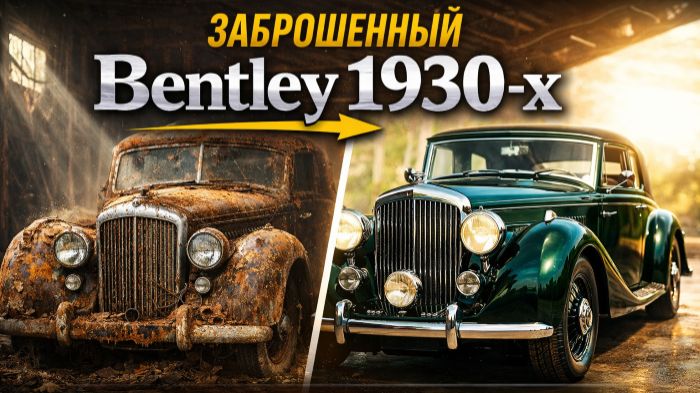 Заброшенный Bentley 1930-х восстановили до идеала | Из ржавчины в роскошь