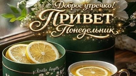 Доброе утро понедельника. Красивая музыкальная открытка.