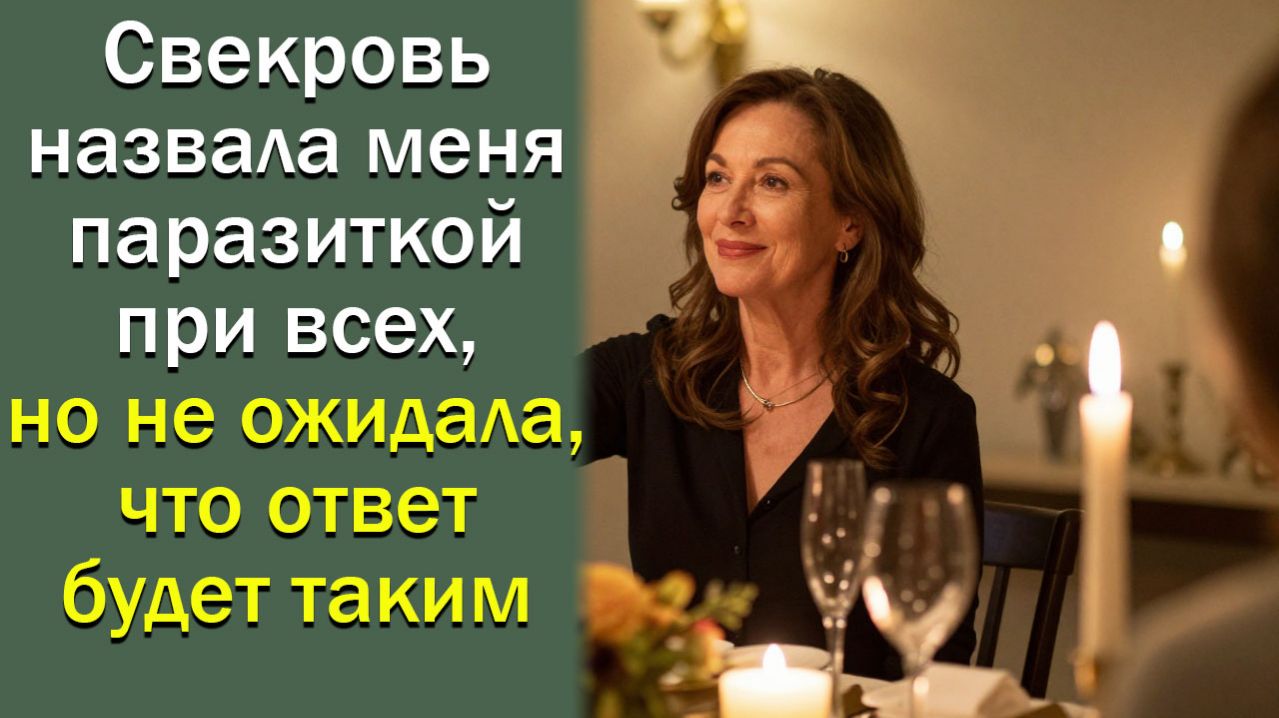 Свекровь назвала меня паразиткой при всех, но не ожидала, что ответ будет таким