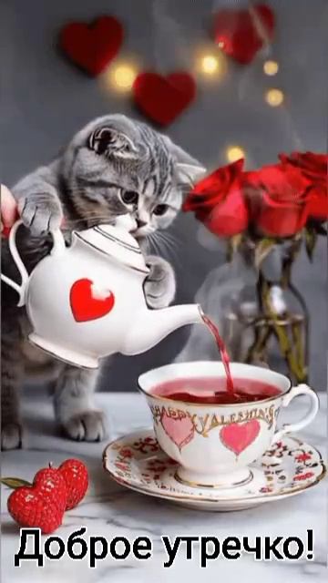 Котик пьёт чай 🍵
