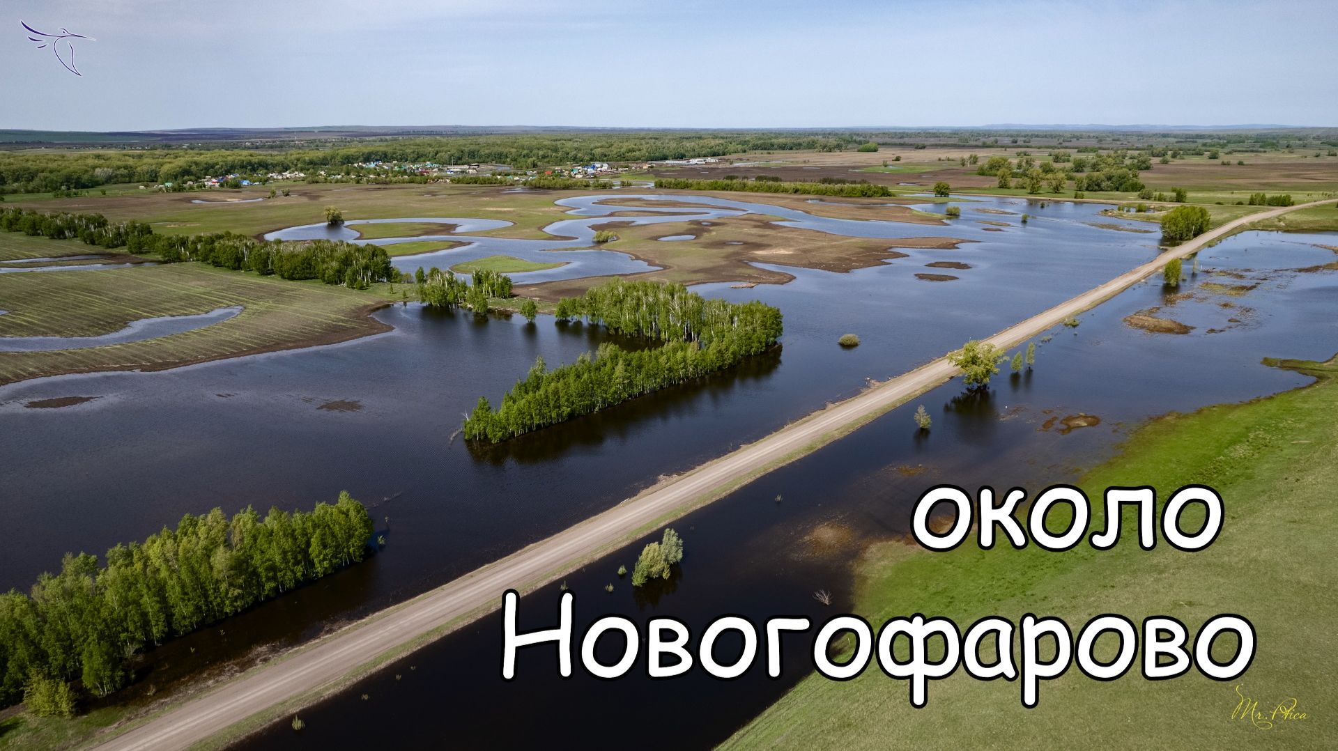 Половодье у Новогафарово. Вид с дрона.