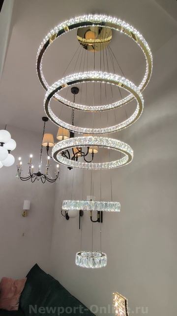 Вертикальная композиция 8580 из 5 светильников, золото