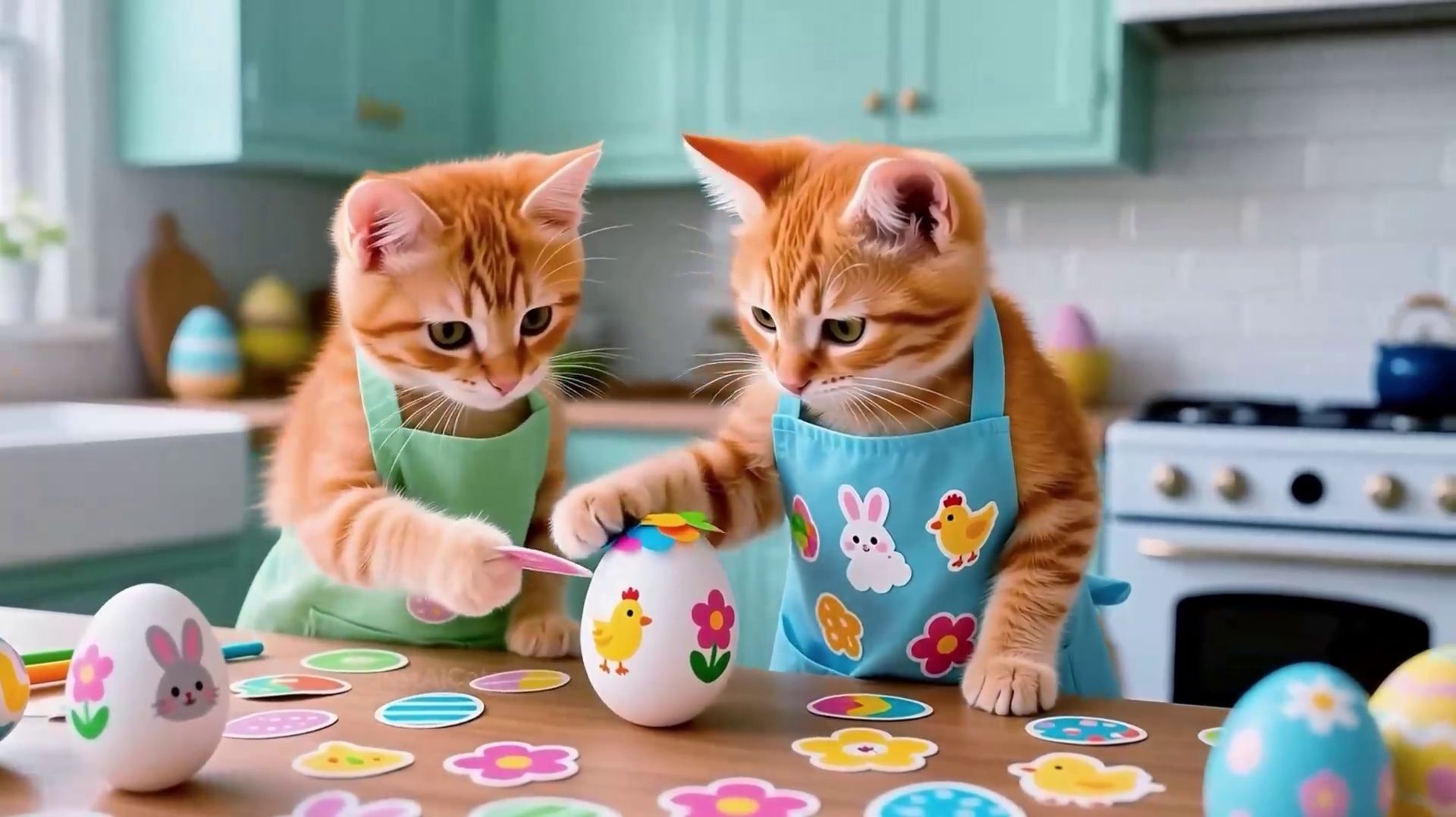 Котики готовятся к Пасхе