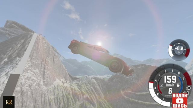 BeamNG Drive Жесткий прыжок на автомобиле! (Mercedes-Benz AMG Project) Мод патруль!