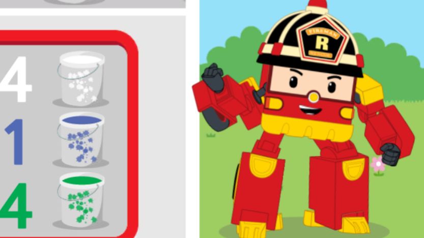 Робокар Полли. Смешиваем краски, красим машинки. Для детей.  ч7