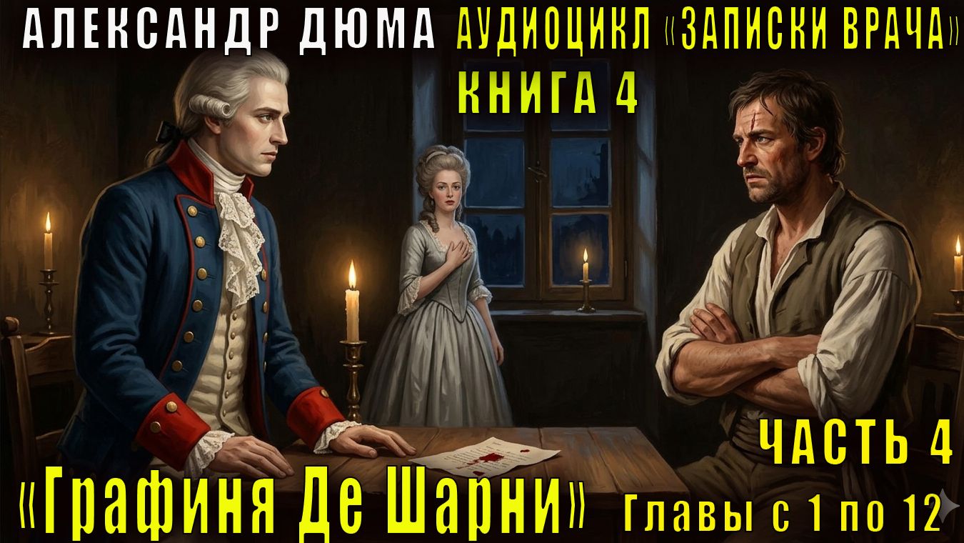 Александр Дюма "Записки врача" книга 4 "Графиня Де Шарни" часть 4 главы с 1 по 12