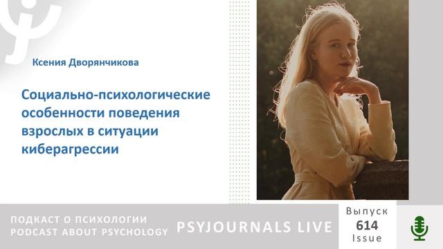 Дворянчикова К.Н. Социально-психологические особенности поведения взрослых в ситуации киберагрессии