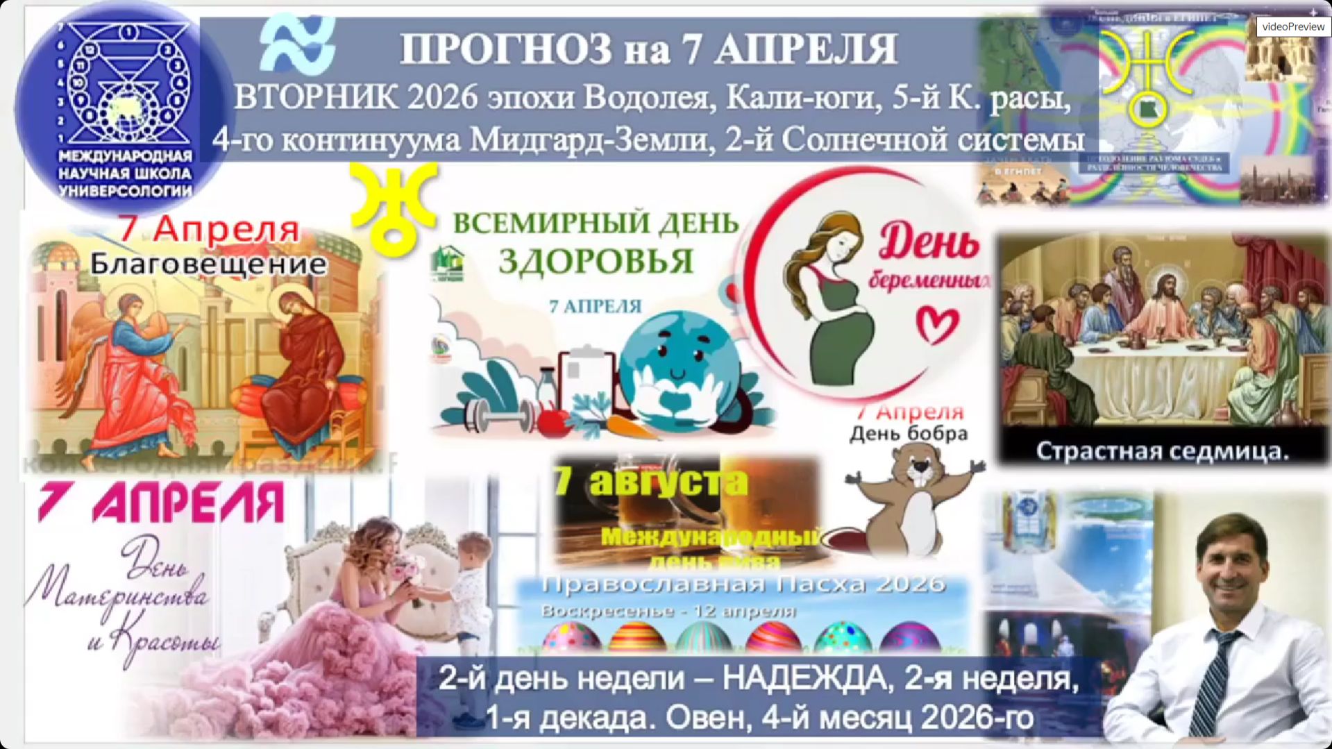 ПРОГНОЗ на 7 АПРЕЛЯ, ВТОРНИК, день НАДЕЖДЫ, 2026, эпохи Водолея, 5й К.расы 2й Солнечной сист. МНШУ