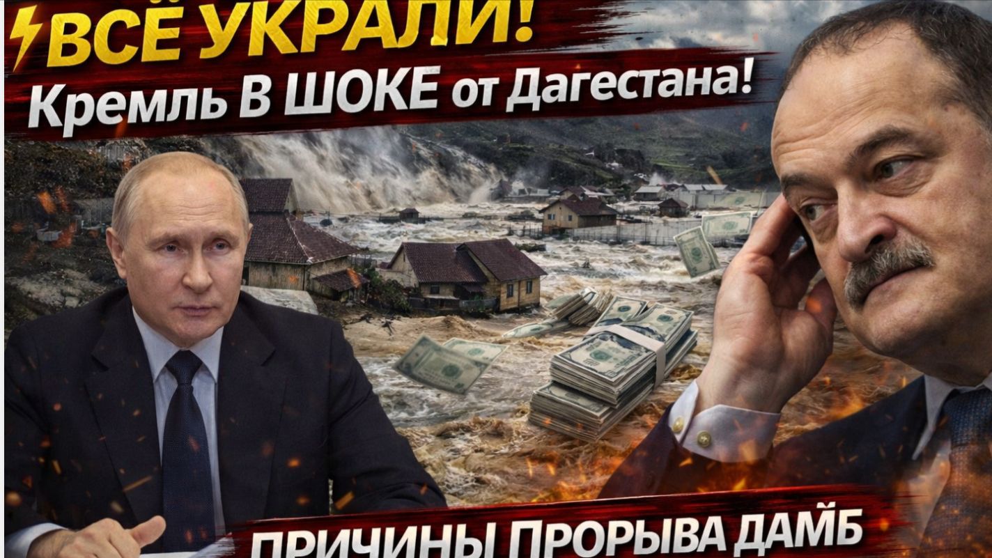 ВСЁ УКРАЛИ! Кремль в ШОКЕ от Дагестана! Кто виноват в прорыве дамб? КОРРУПЦИЯ или халатность?