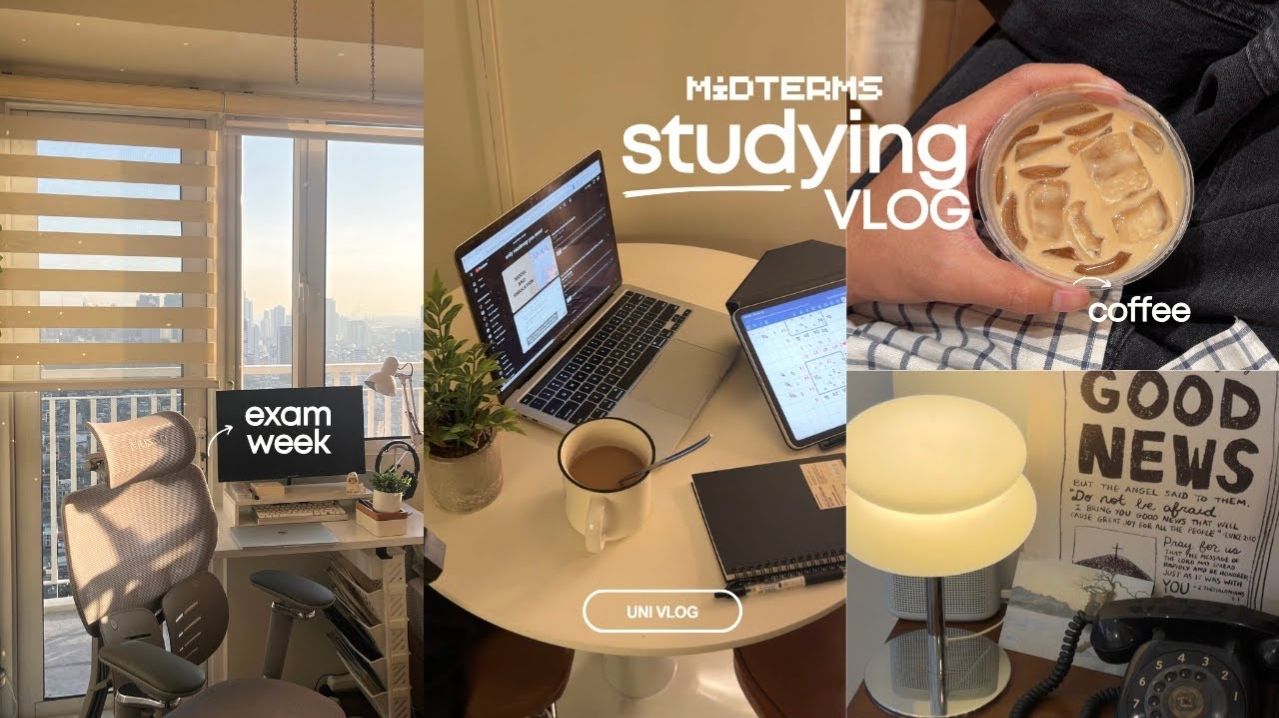 UNI VLOG midterms week, studying & visiting cafe's (solo dates)