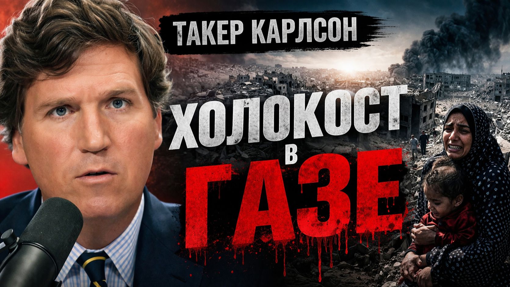 Такер КАРЛСОН и Епископ Стрикленд -  Холокост в Газе
