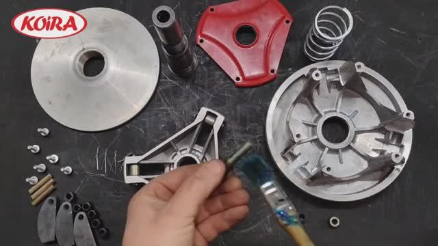 Обслуживание вариатора сафари на  мотобуксировщике Койра