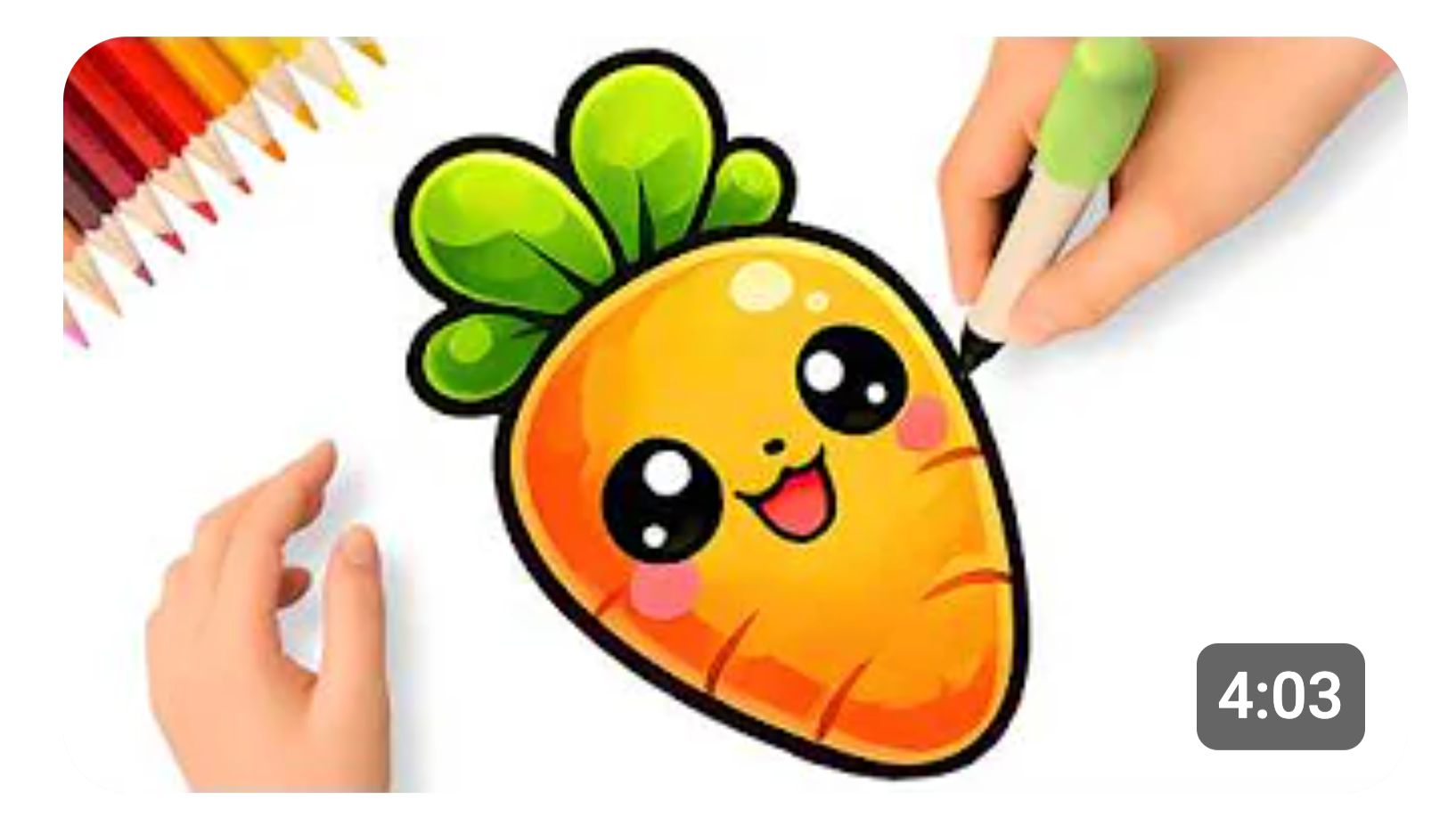 Как легко нарисовать милую морковку шаг за шагом 🥕✨