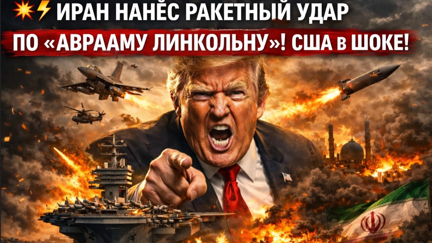 💥⚡ ИРАН НАНЁС РАКЕТНЫЙ УДАР ПО "АВРААМУ ЛИНКОЛЬНУ"! США В ШОКЕ!
