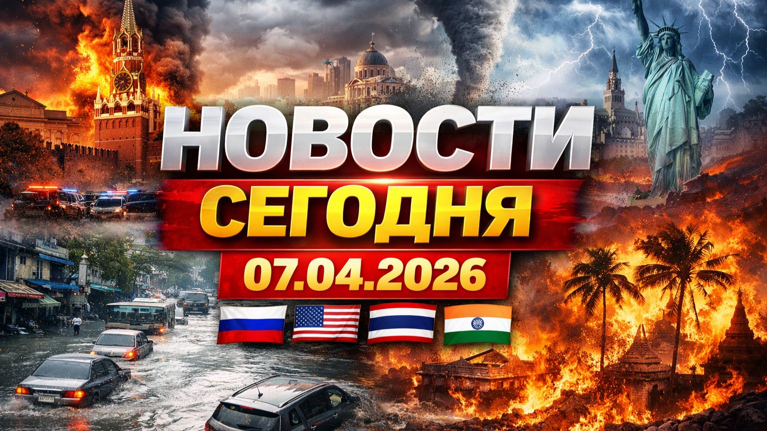 Новости Сегодня 07.04.2026 - Россия, Москва, Экстренный вызов новый выпуск, Катаклизмы, События