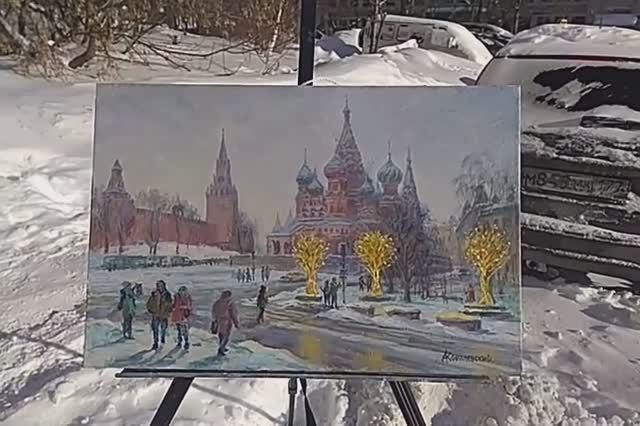 566. Зимняя прогулка у Красной площади 40х60, х.м., 2026