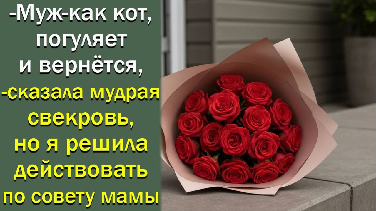 Муж-как кот, погуляет и вернётся,-сказала мудрая свекровь, но я решила действовать по совету мамы