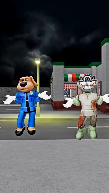 Roblox Police vs Zombie Wrong Chase Talking Tom ft Six Seven