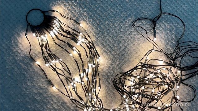 Гирлянда Сетка на дерево/куст ФАЙЕРФЛАЙС, 1.2+5 м, 144 тёплых белых LED-огня, зелёный ПВХ, AX8401330