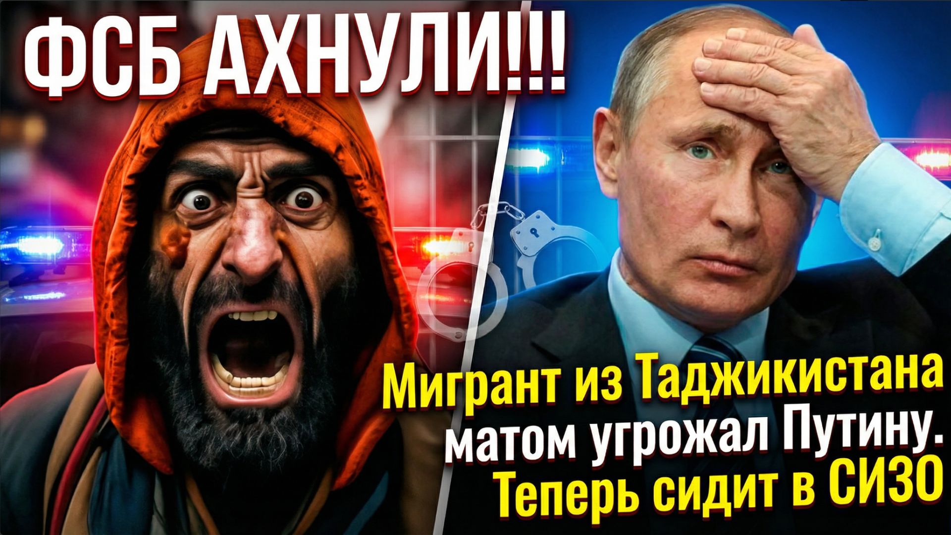 ФСБ АХНУЛИ!!!Мигрант из Таджикистана матом угрожал Путину. Теперь сидит в СИЗО