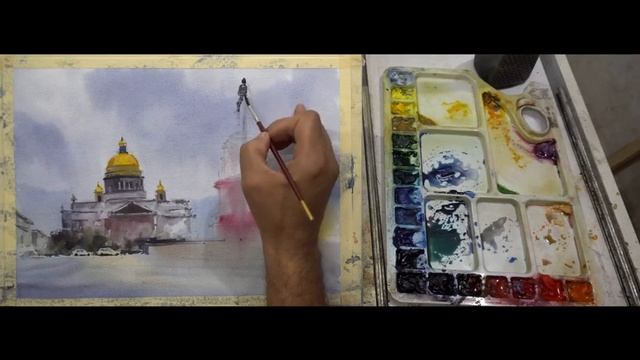 Church_St_Petersburg_Watercolor_Landscape_Painting_-_