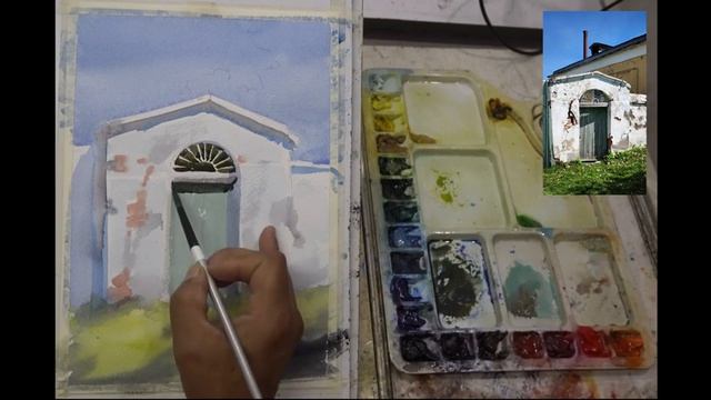 Old_White_Gate_watercolour_painting