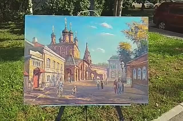 536. Летний вечер на Крутицком подворье 50х70, х.м., 2025